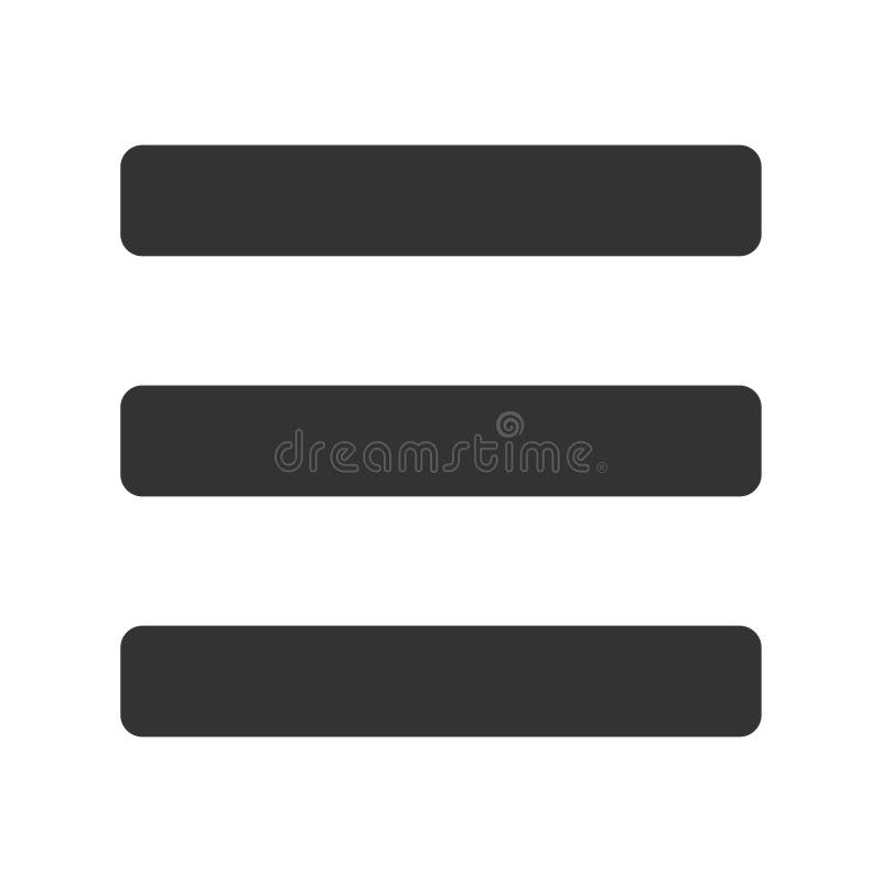 Menu Icon. Three Horizontal Lines App Button Symbol. Options Vector ...
