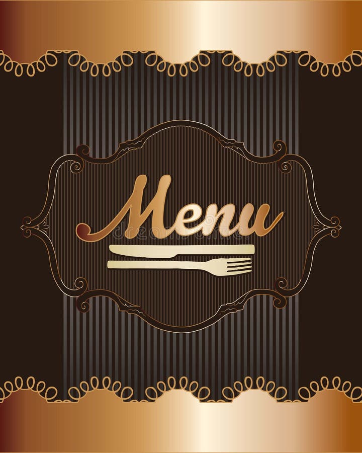 Menu in golden stock vector. Illustration of golden, rounded - 86371590