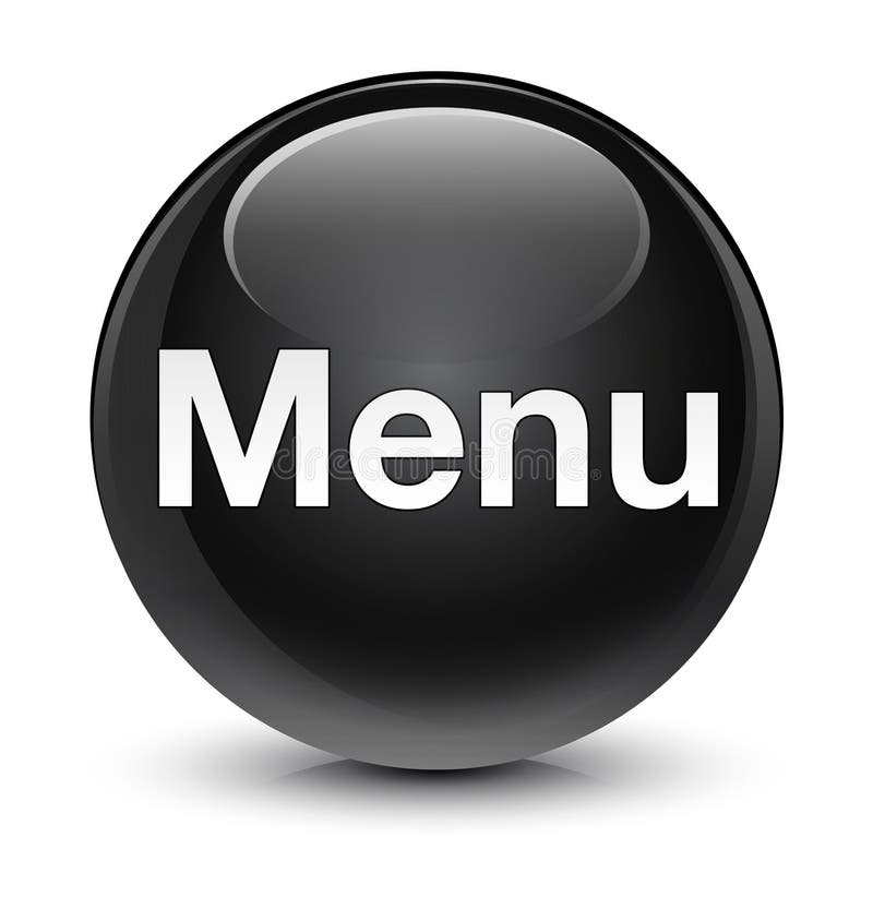 Menu Glassy Black Round Button Stock Illustration - Illustration of ...