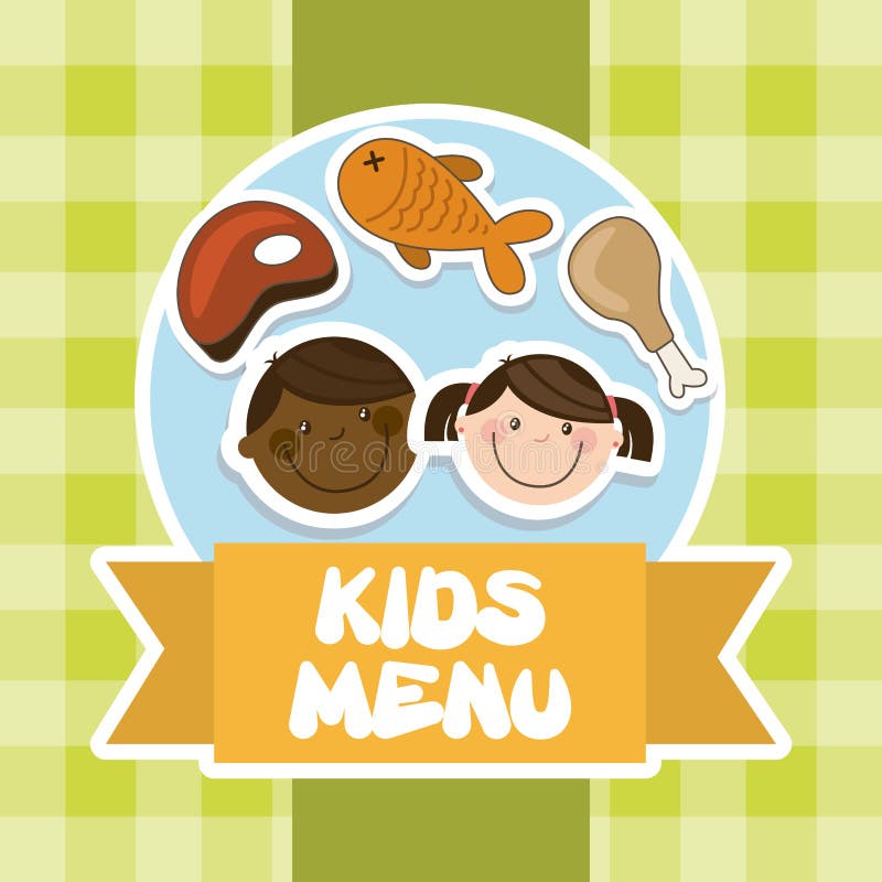 Menu kids stock vector. Illustration of vector, kids - 42555938