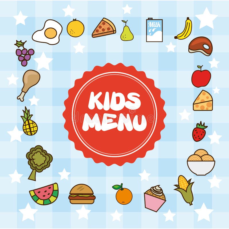 Kids Restaurant Menu Cardboard Character. Funny Cute Cartoon Steak ...