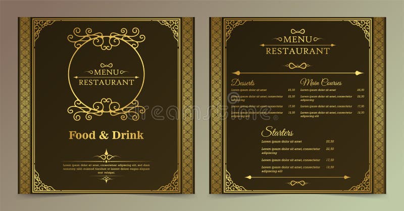 Menu Layout with Ornamental Elements Stock Illustration - Illustration ...