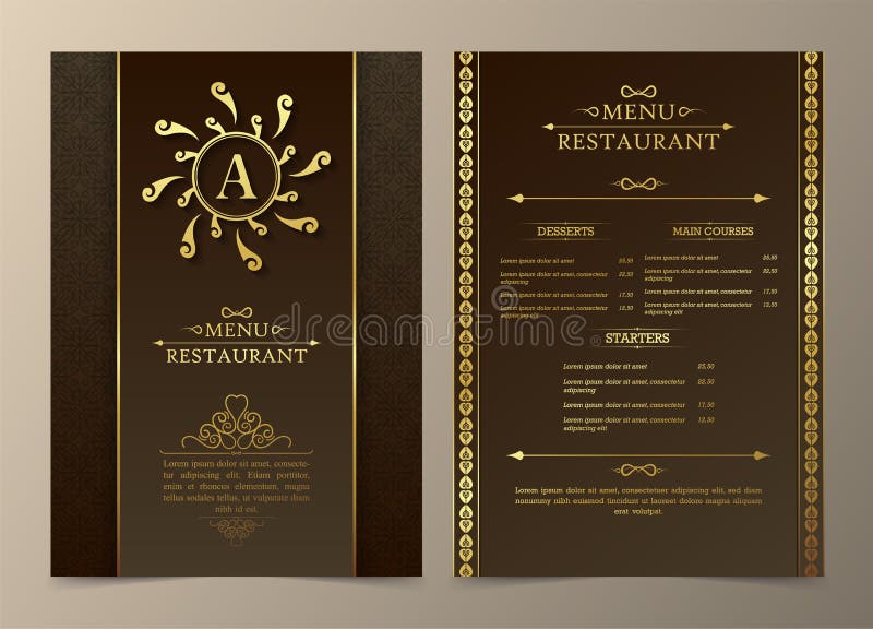 Menu Layout with Ornamental Elements Stock Illustration - Illustration ...