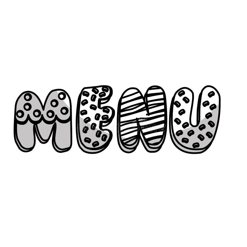 Menu letters stock vector. Illustration of cooking, coffee - 20053894