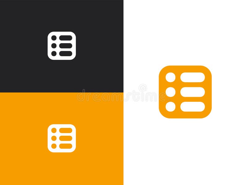 Menu, List Icon, Pictogram in Square Rounded Shape Stock Illustration ...