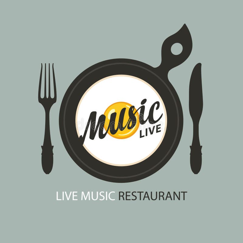 Music Restaurant Menu with Treble Clef and Cutlery Stock Vector ...