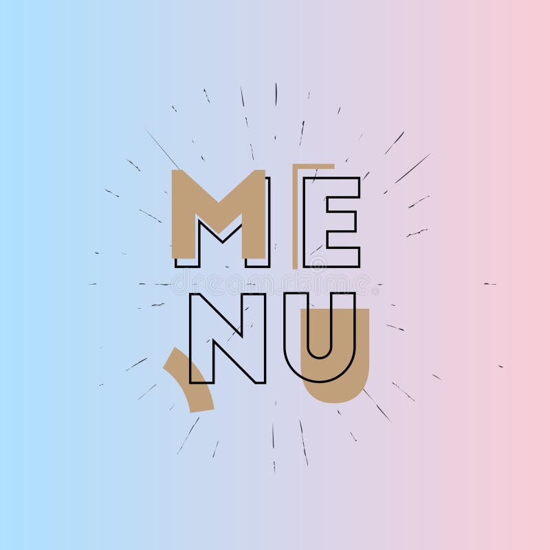 Menu Logo Design. Idea of Lettering. Gradient Background. Stock Vector ...