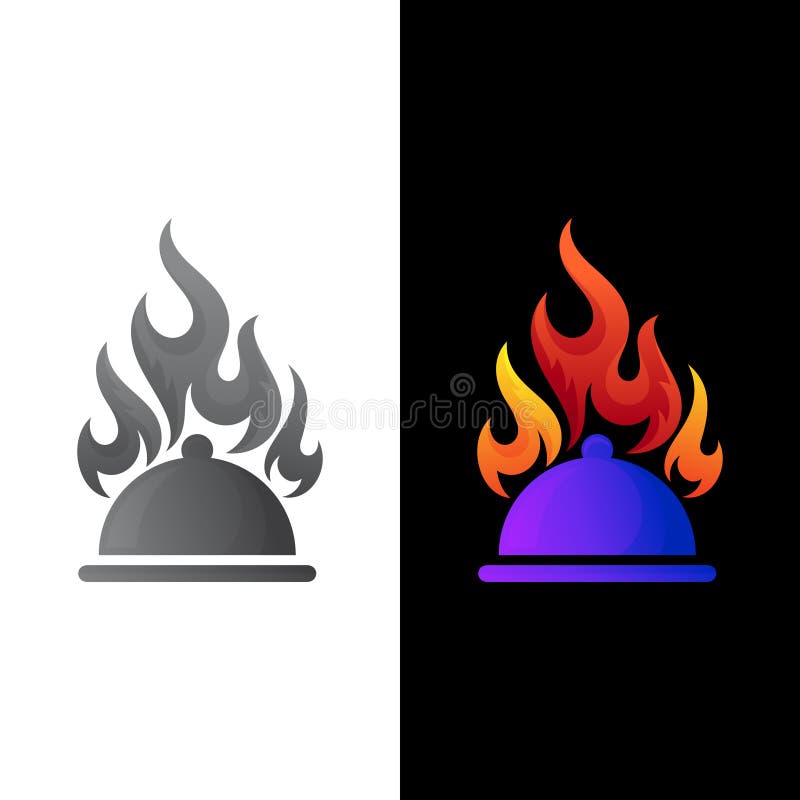 Menu Logo and Fire Design Combination, Hot and Food Stock Vector ...