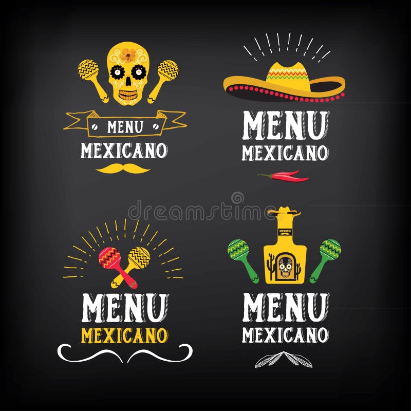 Menu Mexican Logo and Badge Design. Stock Vector - Illustration of icon ...