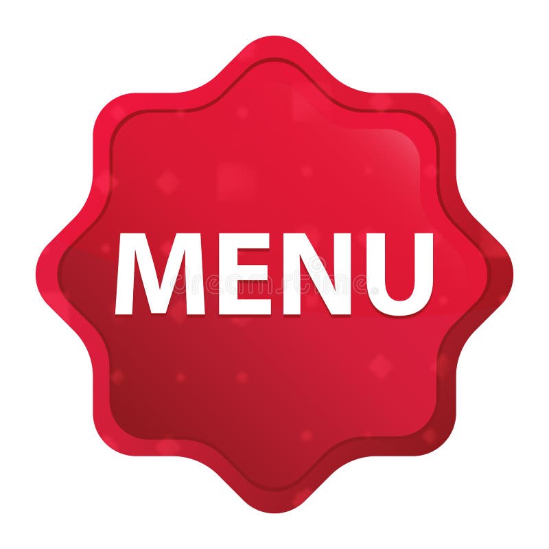 Menu Misty Rose Red Starburst Sticker Button Stock Illustration ...