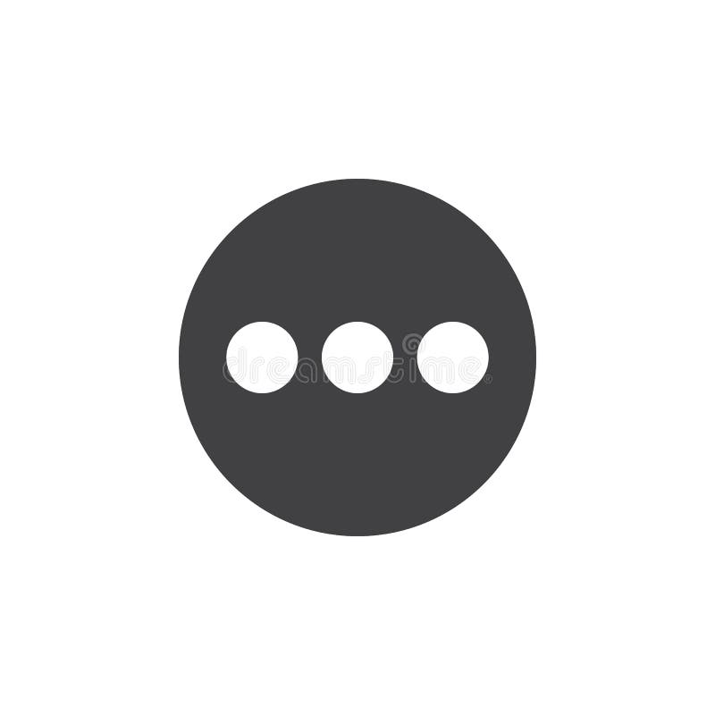 Menu, More Flat Icon. Round Simple Button, Circular Vector Sign Stock ...