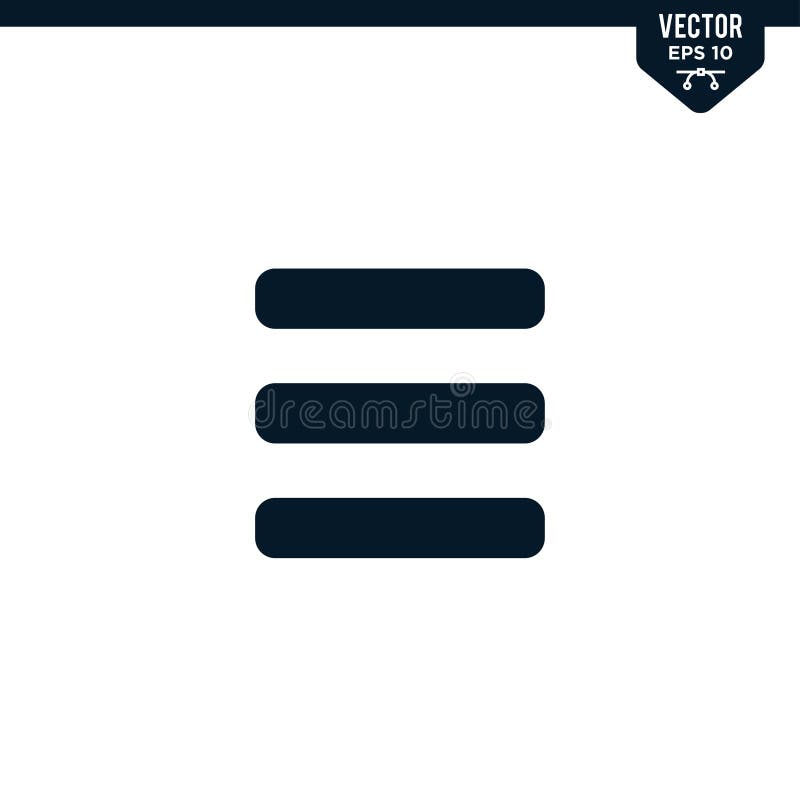 Menu Option Icon Collection in Glyph Style, Solid Color Vector Stock ...