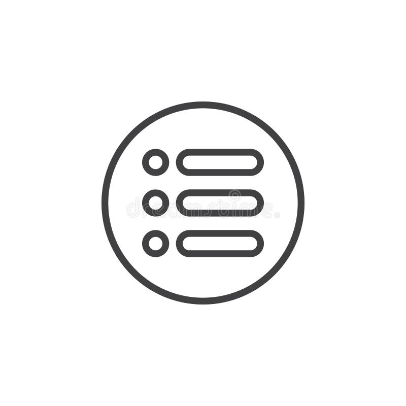 Menu, Options Flat Icon. Round Simple Button, Circular Vector Sign ...