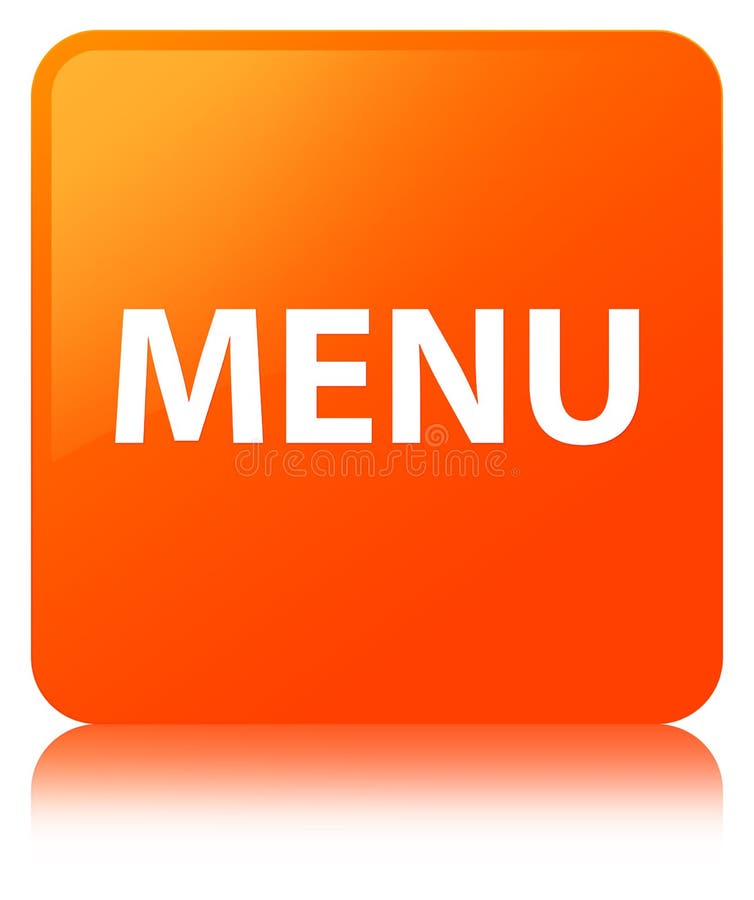 Menu orange square button stock illustration. Illustration of button ...