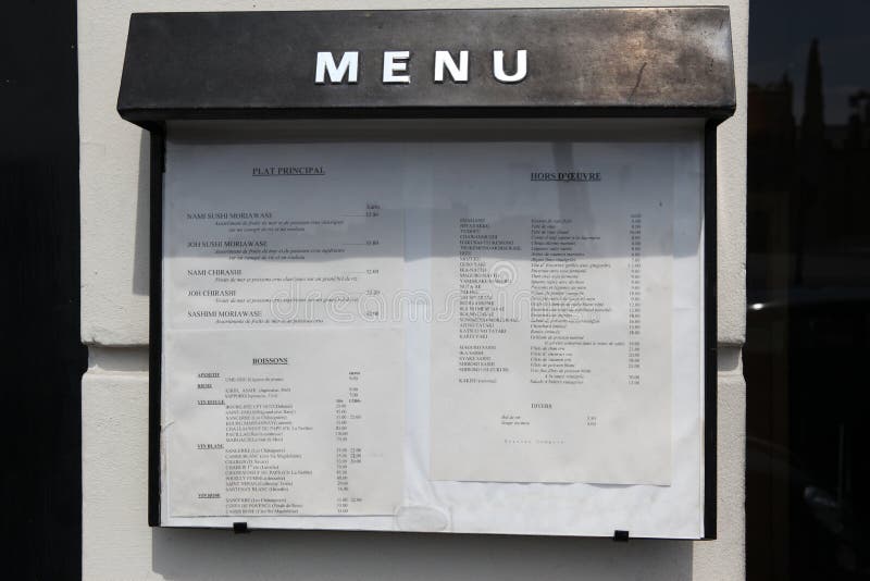 Menu outside stock image. Image of dining, board, decorate - 53389381