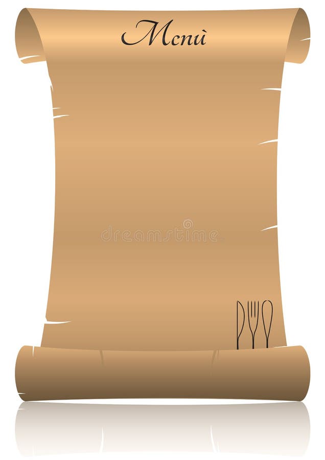 Parchment menu stock vector. Illustration of brown, manuscript - 32572911