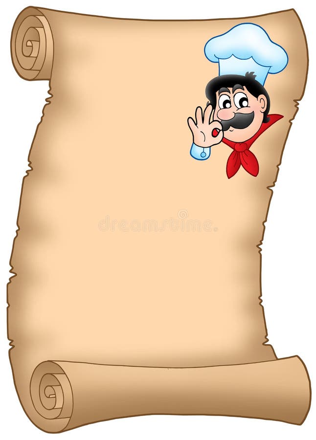 Menu Template with Cartoon Chef Woman Stock Illustration - Illustration ...