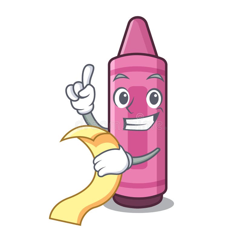 With Menu Pink Crayons in the Character Shape Stock Vector ...