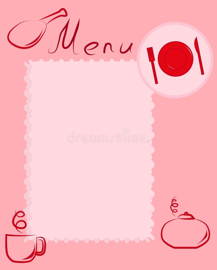 Menu stock vector. Illustration of decoration, copy, pink - 32015173