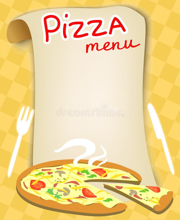 Menu for pizza stock illustration. Illustration of frame - 34137498