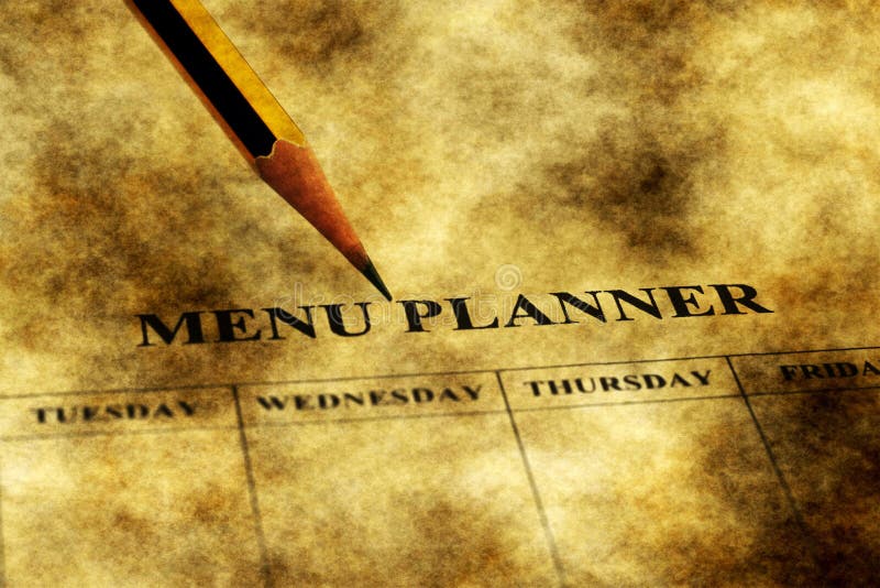 Menu Planner Grunge Concept Stock Image - Image of document, number ...