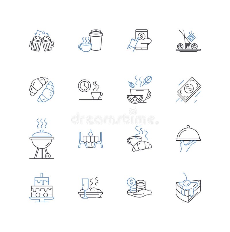 Menu Planning Line Icons Collection. Organizing, Mealtime, Preparation ...