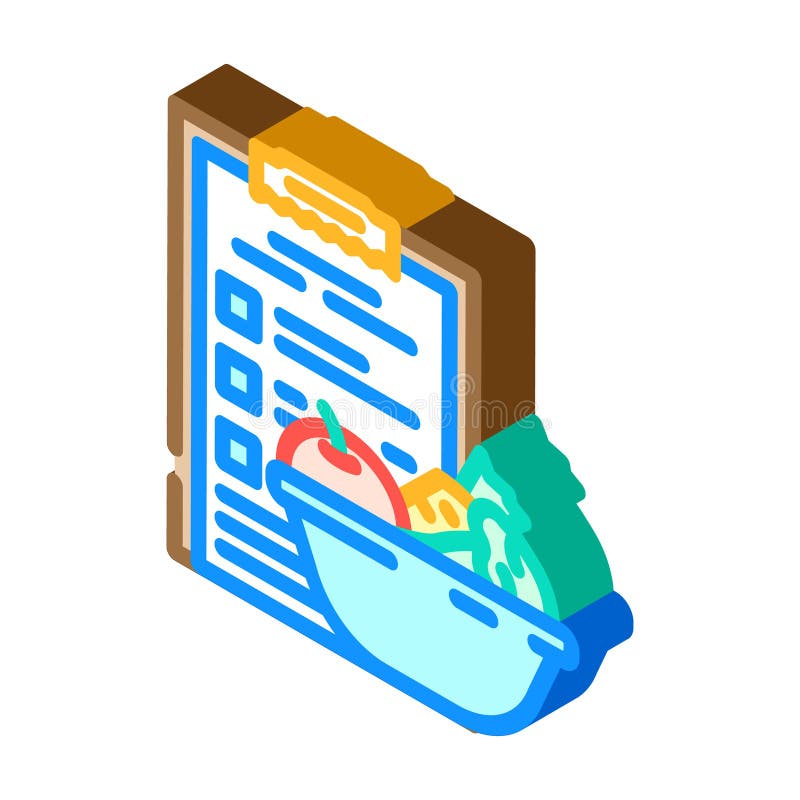 Menu Planning Restaurant Chef Isometric Icon Vector Illustration Stock ...