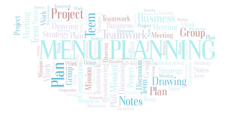 Menu Planning word cloud. stock illustration. Illustration of ...