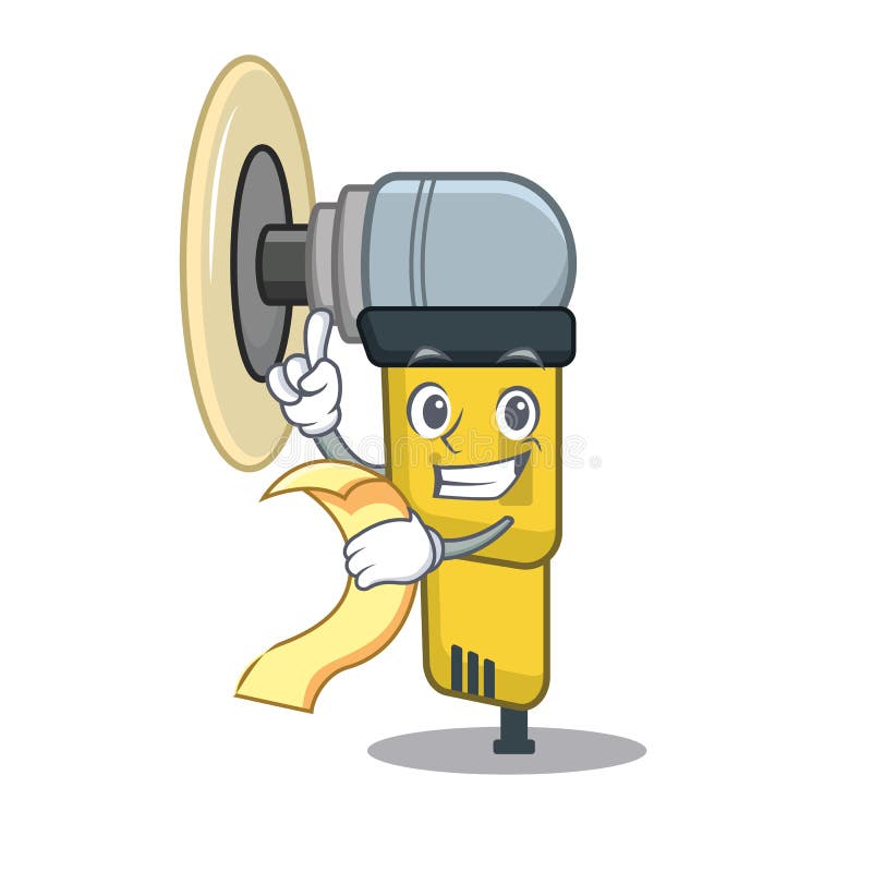 With Menu Pneumatic Sander Isolated with the Cartoon Stock Vector ...