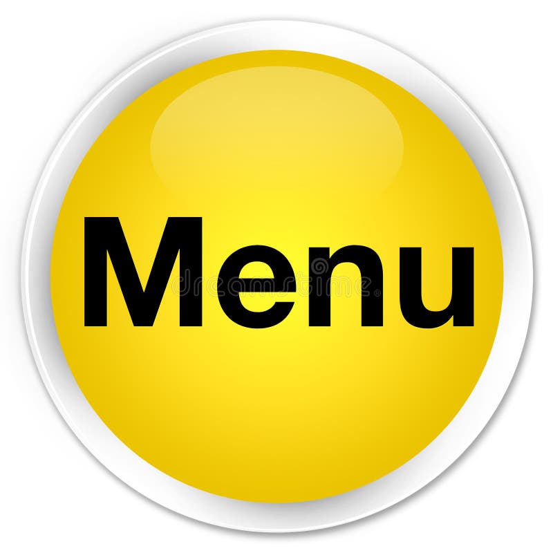 Menu yellow round button stock illustration. Illustration of ...