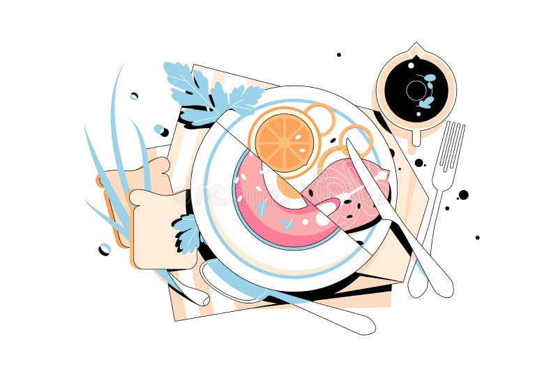 Menu Presentation in Luxury Restaurant Stock Vector - Illustration of ...