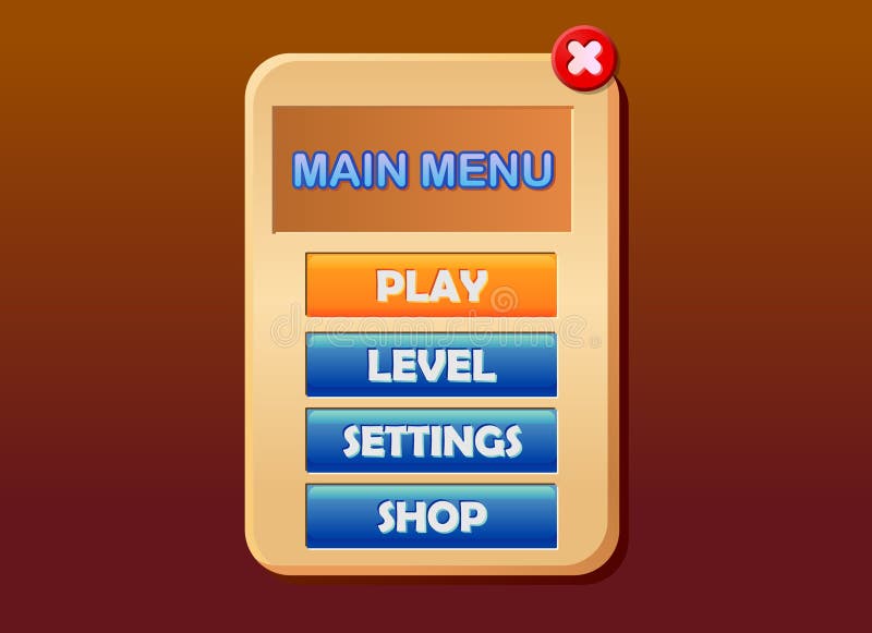 Menu Principal Vecteur Ui De Jeu Illustration de Vecteur - Illustration ...