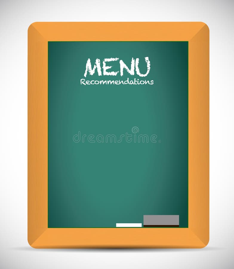 Menu Recommendations Board Sign Stock Illustration - Illustration of ...