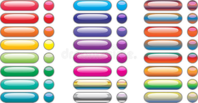 Menu Rectangle Buttons for Colorful Web Stock Vector - Illustration of ...