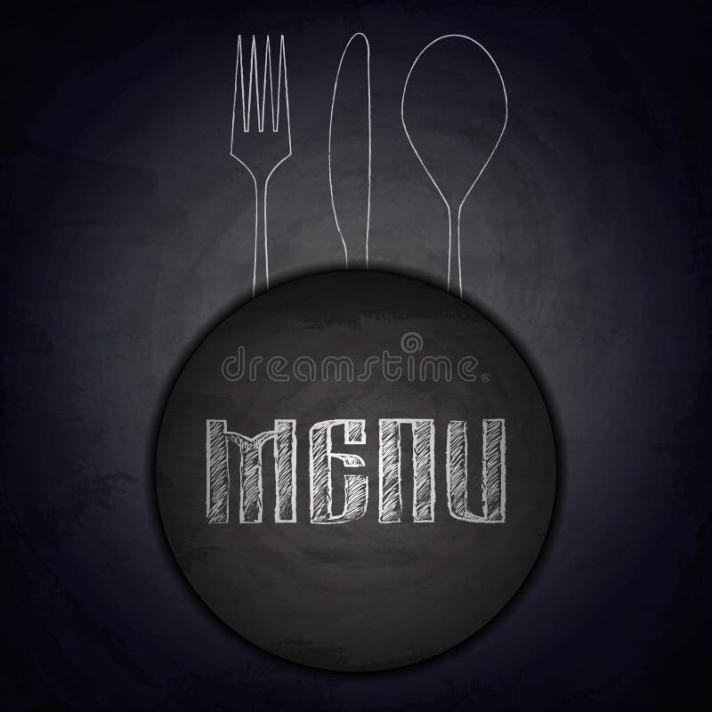 Menu of Restaurant on Black Chalkboard Background Stock Illustration ...