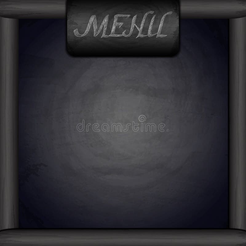 Menu of Restaurant on Black Chalkboard Background Stock Illustration ...