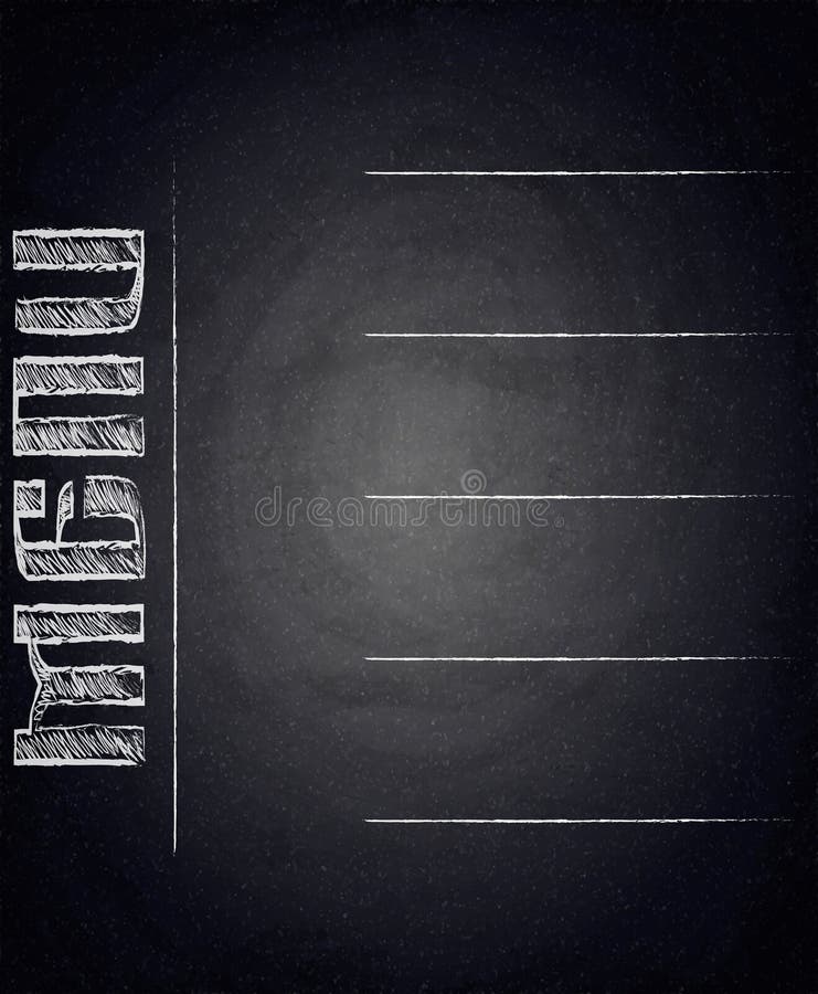 Menu of Restaurant on Black Chalkboard Background Stock Illustration ...