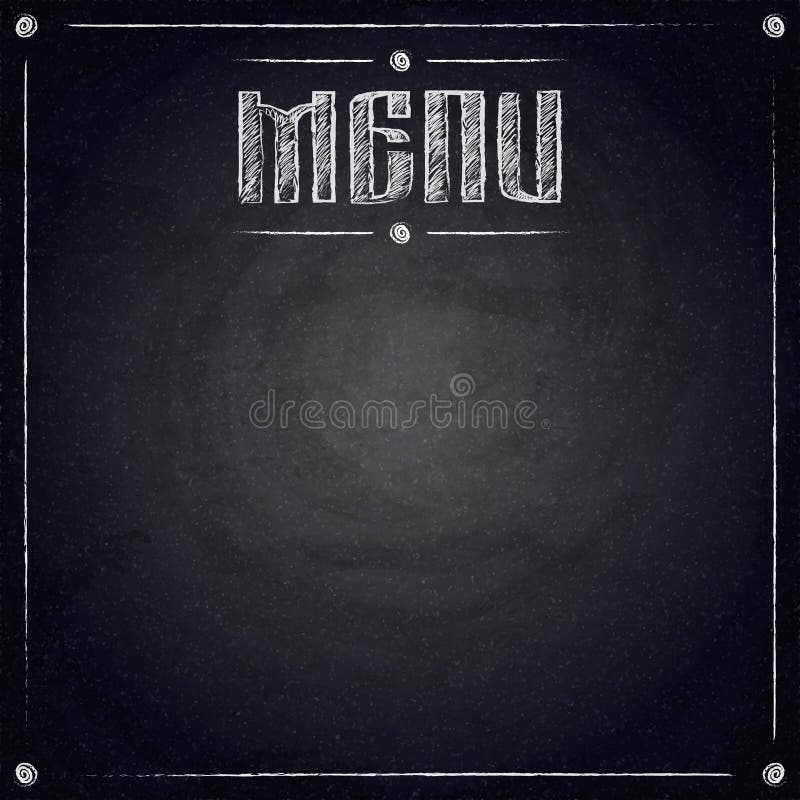 Menu of Restaurant on Black Chalkboard Background Stock Illustration ...