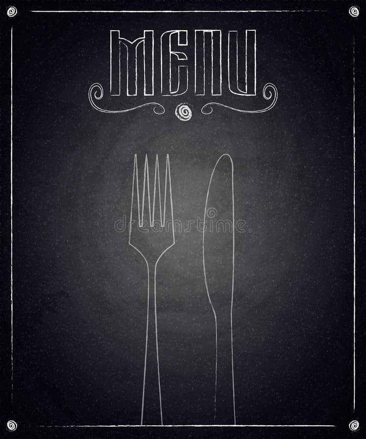 Menu of Restaurant on Black Chalkboard Background Stock Illustration ...