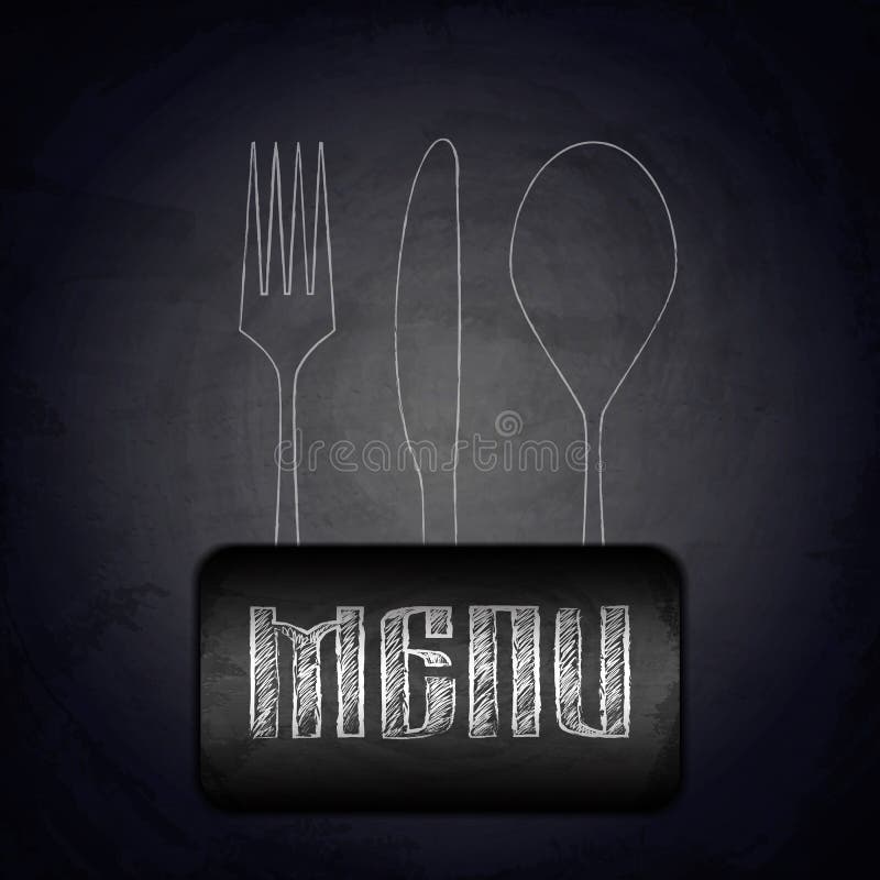 Menu of Restaurant on Black Chalkboard Background Stock Illustration ...