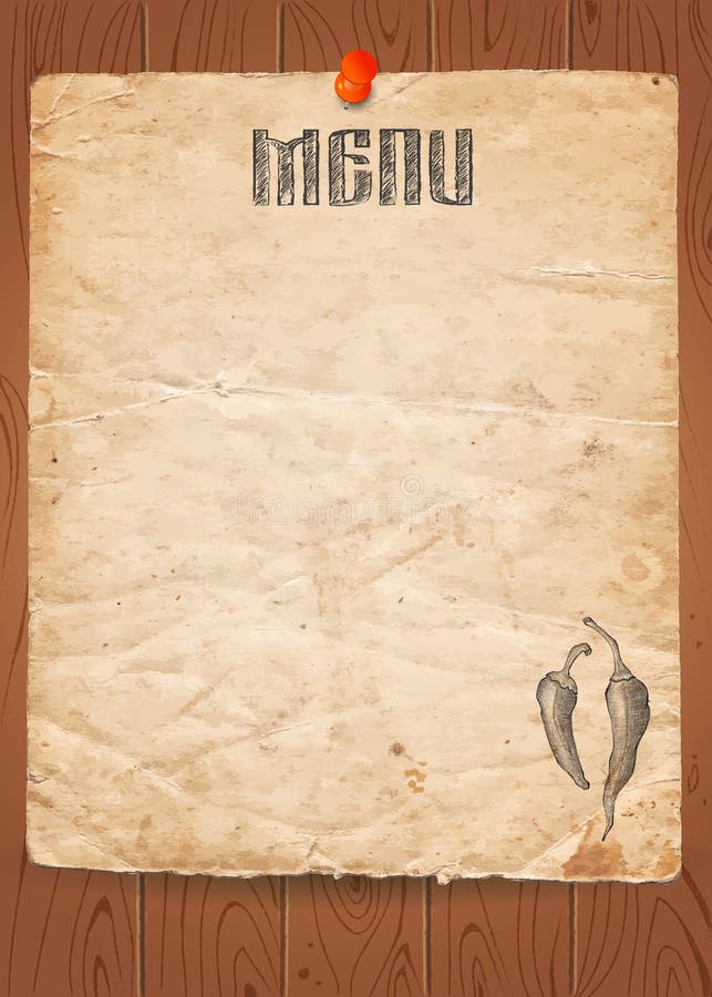 Menu of Restaurant on the Old Paper Background Stock Illustration ...