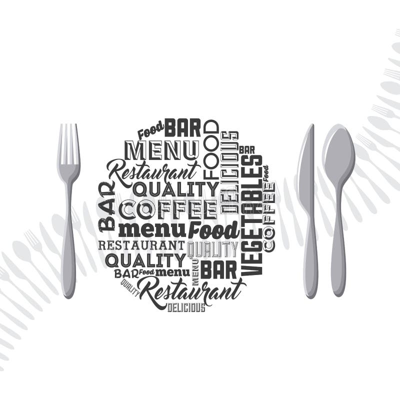 Menu Restaurant with Cutlery Set Stock Illustration - Illustration of ...