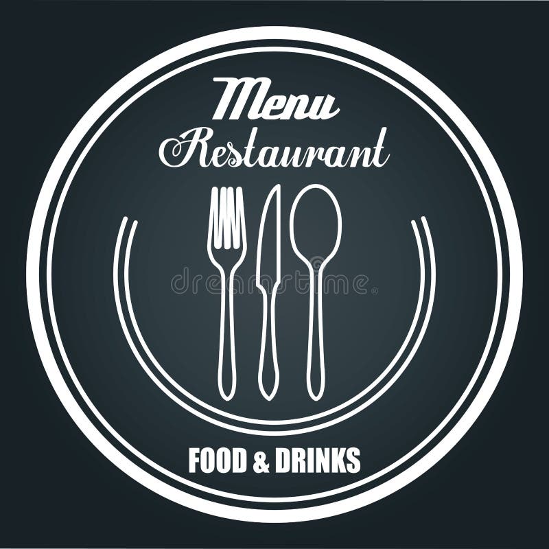 Menu Restaurant Delicious Food Line Isolated Stock Illustration ...