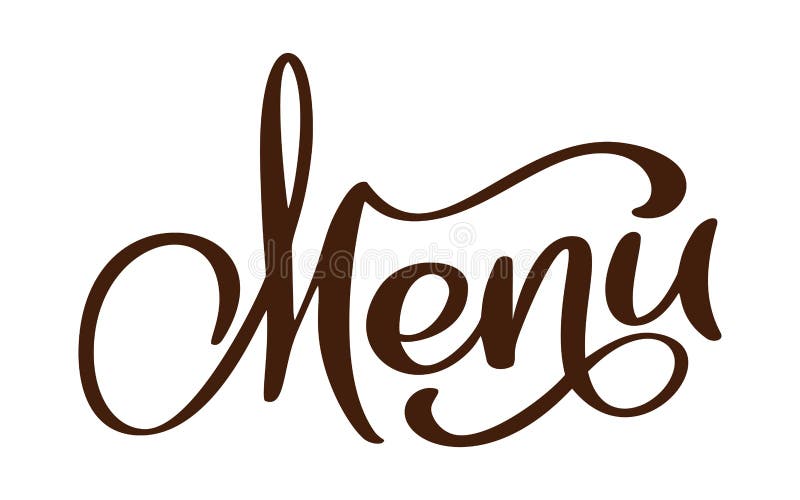 Menu Restaurant Hand Drawn Lettering Phrase Text Vector Illustration ...