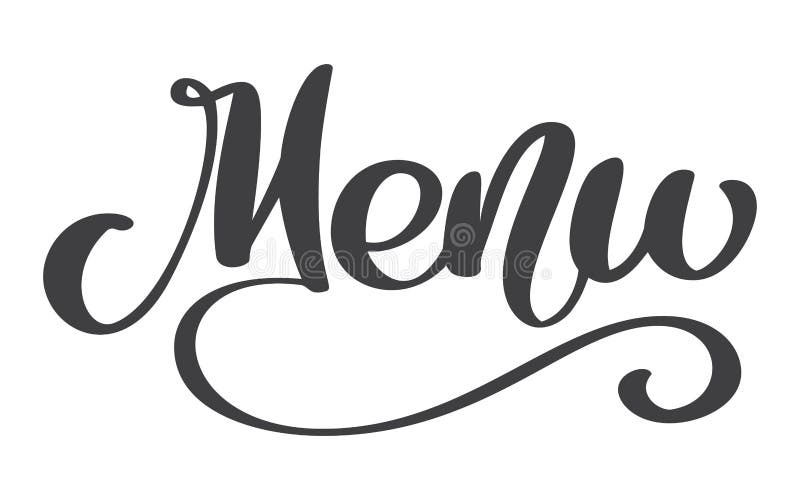 Menu Restaurant Hand Drawn Lettering Phrase Text Vector Illustration ...