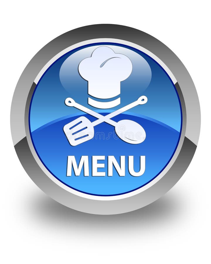 Menu (restaurant Icon) Glossy Blue Round Button Stock Illustration ...