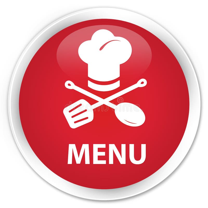 Menu (restaurant Icon) Premium Red Round Button Stock Illustration ...