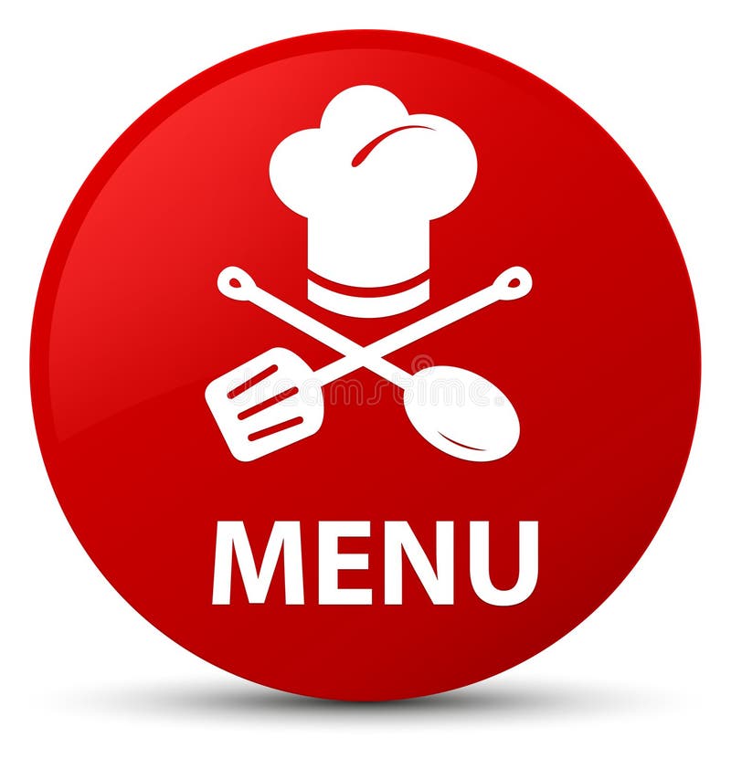 Menu (restaurant Icon) Red Round Button Stock Illustration ...