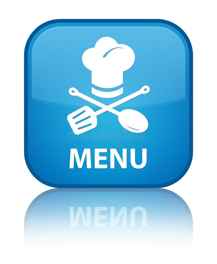 Menu (restaurant Icon) Special Cyan Blue Square Button Stock ...