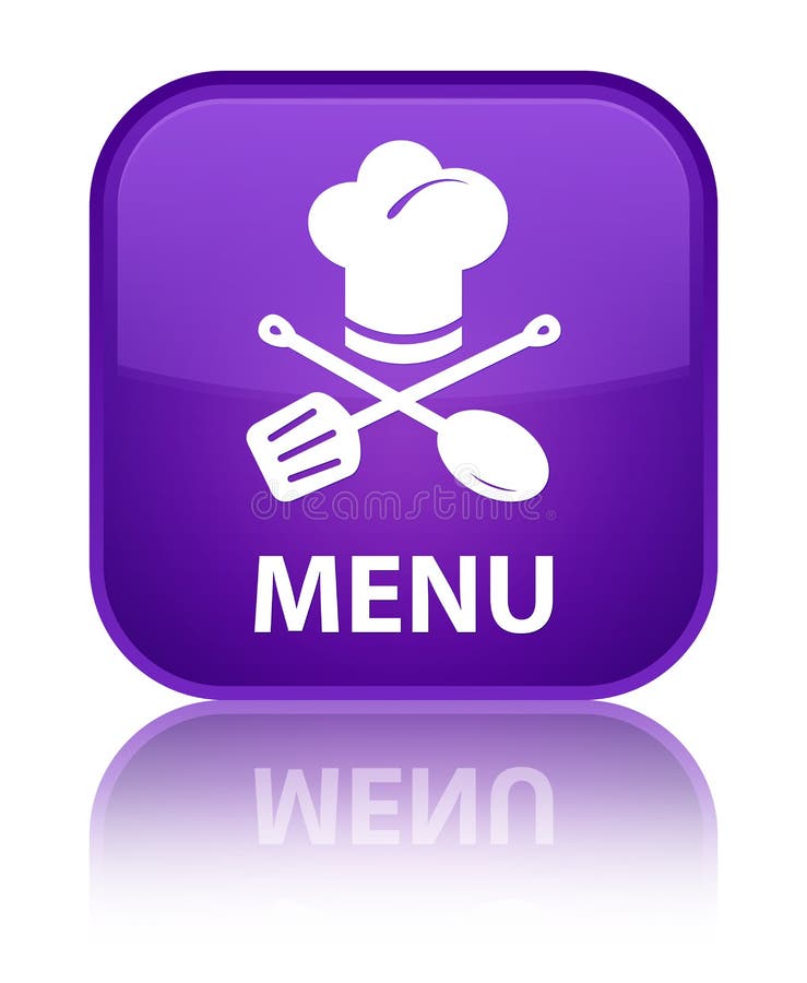 Menu (restaurant Icon) Special Purple Square Button Stock Illustration ...